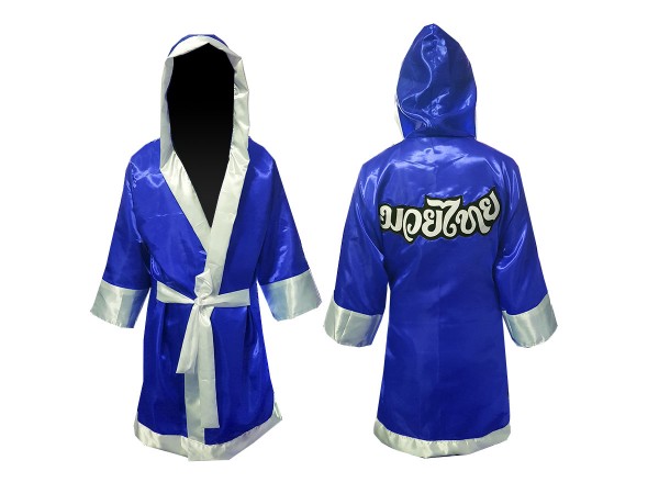 Customized Kanong Muay Thai Boxing Robe with hood : Blue ...