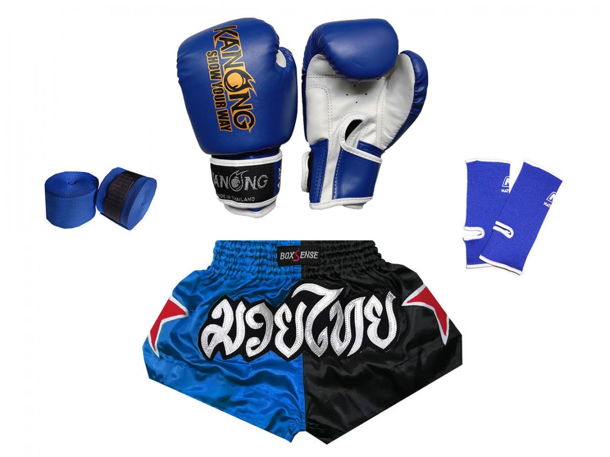 Muay Thai gear Bundle set for Kids : Blue - MuayThaiSport.com