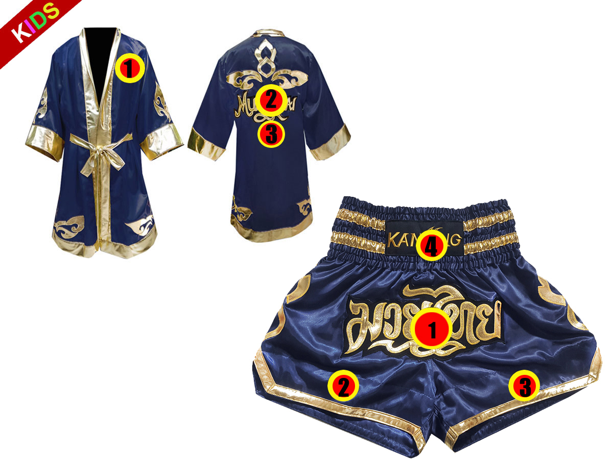 Muay Thai Set - Custom Boxing Robe + Muay Thai Shorts for Children ...