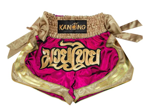 Kanong Muay Thai Boxing Shorts with ribbons : KNS-132-Rose ...